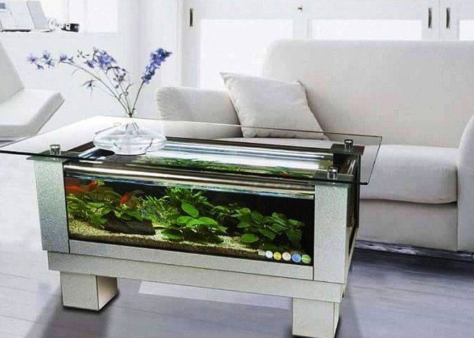 36 Model Meja Aquarium Modern dan Tampil Beda - Rumahku Unik