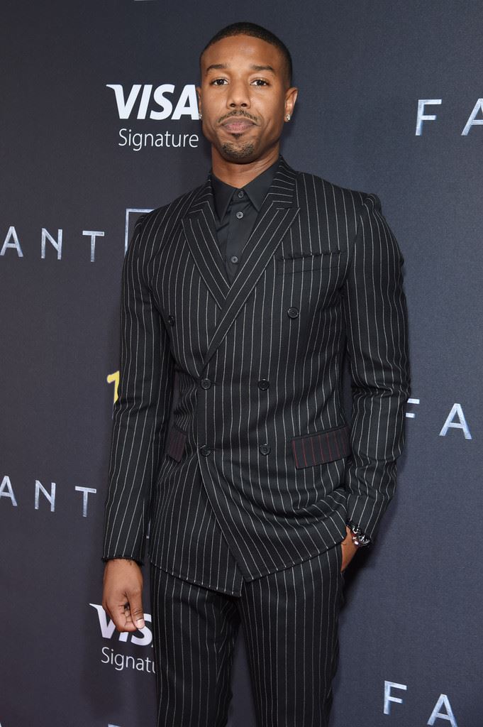 Michael B. Jordan en Givenchy - 'Fantastic Four' New York Premiere