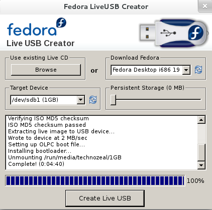 Creating Fedora on Bootable USB