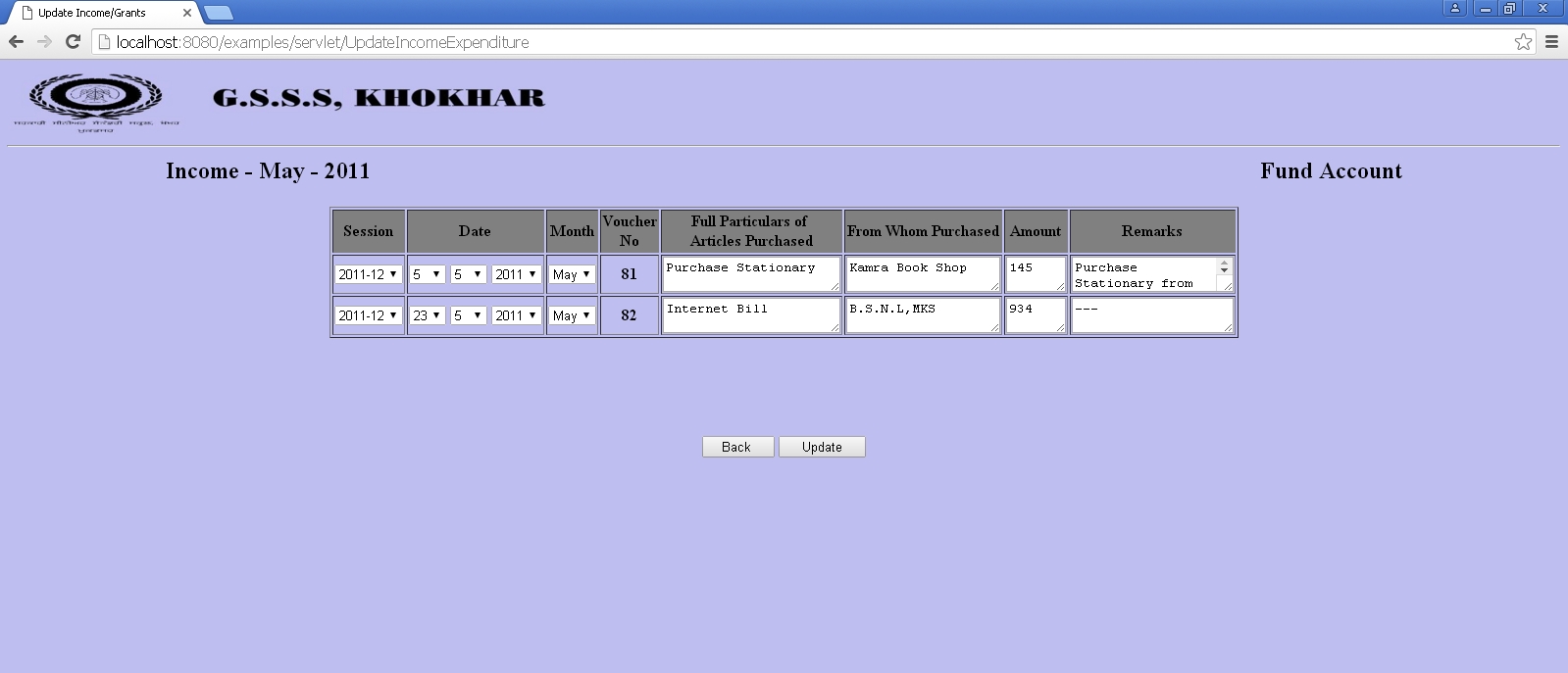 Update Records Into Ms Accesssql Table Using Java Servlet Programming 3074