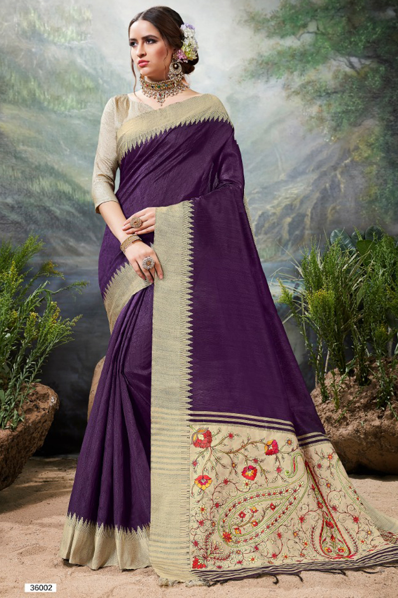A Bundle Of Handloom Silk Weaved Festival Wear Sarees - 5612