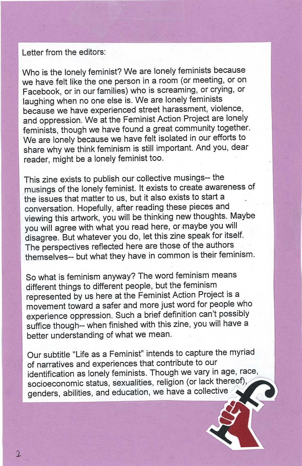 Feminist Action Project: 2015