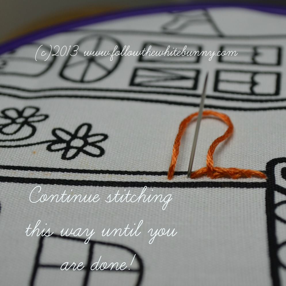 Follow the White Bunny: Stem Stitch Tutorial