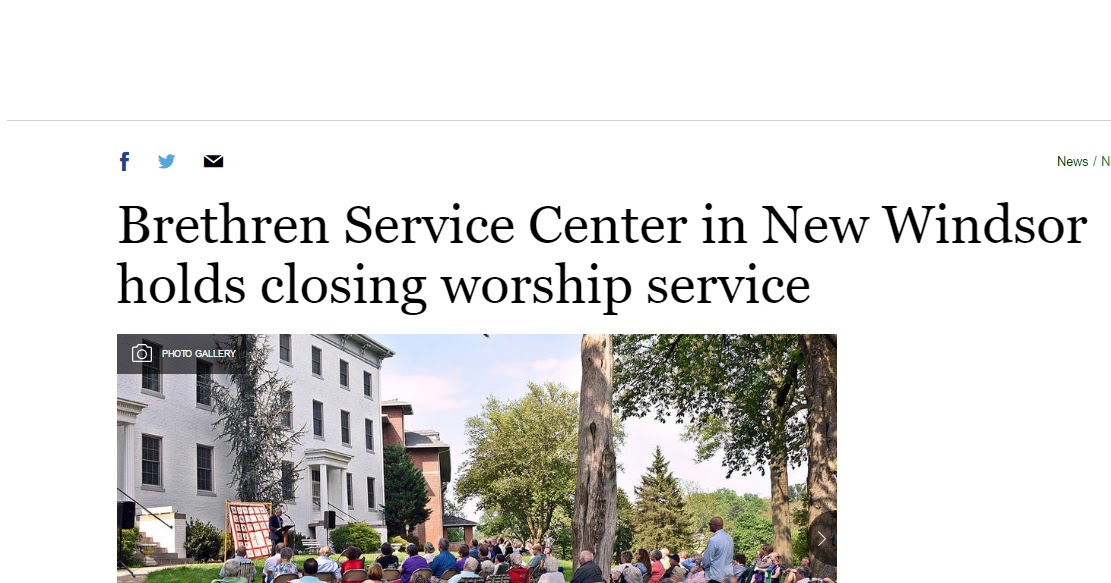 College History Garden: Closing Services at Brethren Service Center ...