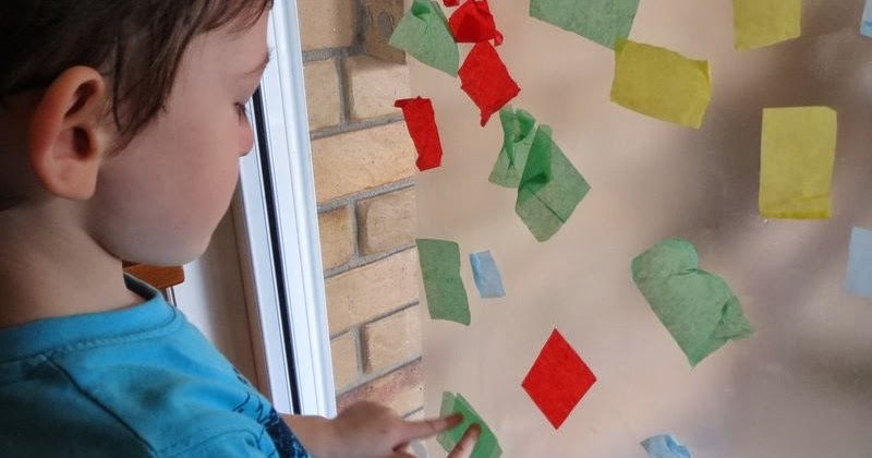 Flushed with Rosy Colour: Sticky Tissue Paper and Feathers Collage