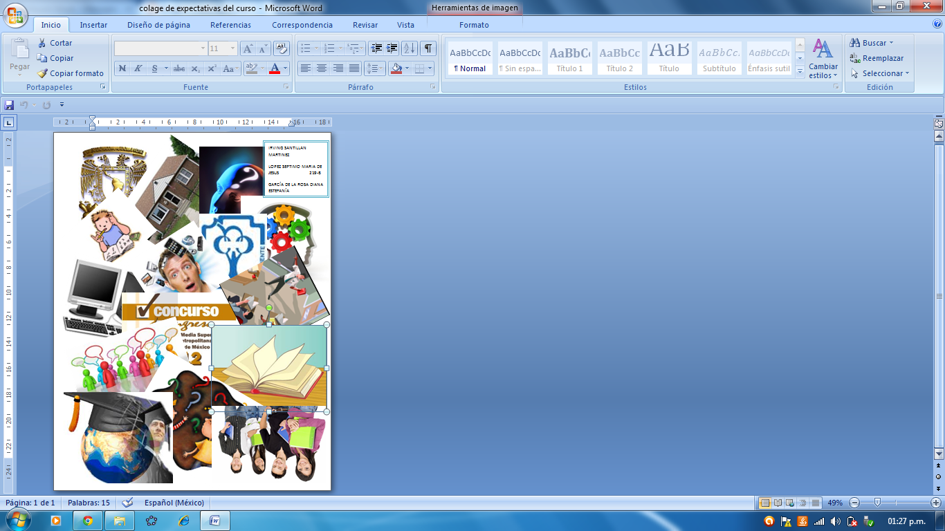 Taller de Cómputo: collage de espectativas del curso