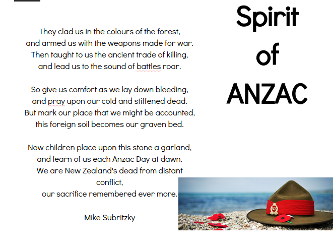 Tai : ANZAC Poem's