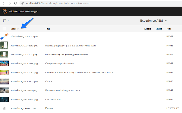Experiencing Adobe Experience Manager (AEM, CQ): AEM 6420 - Add Sort by Name, Type in Assets ...