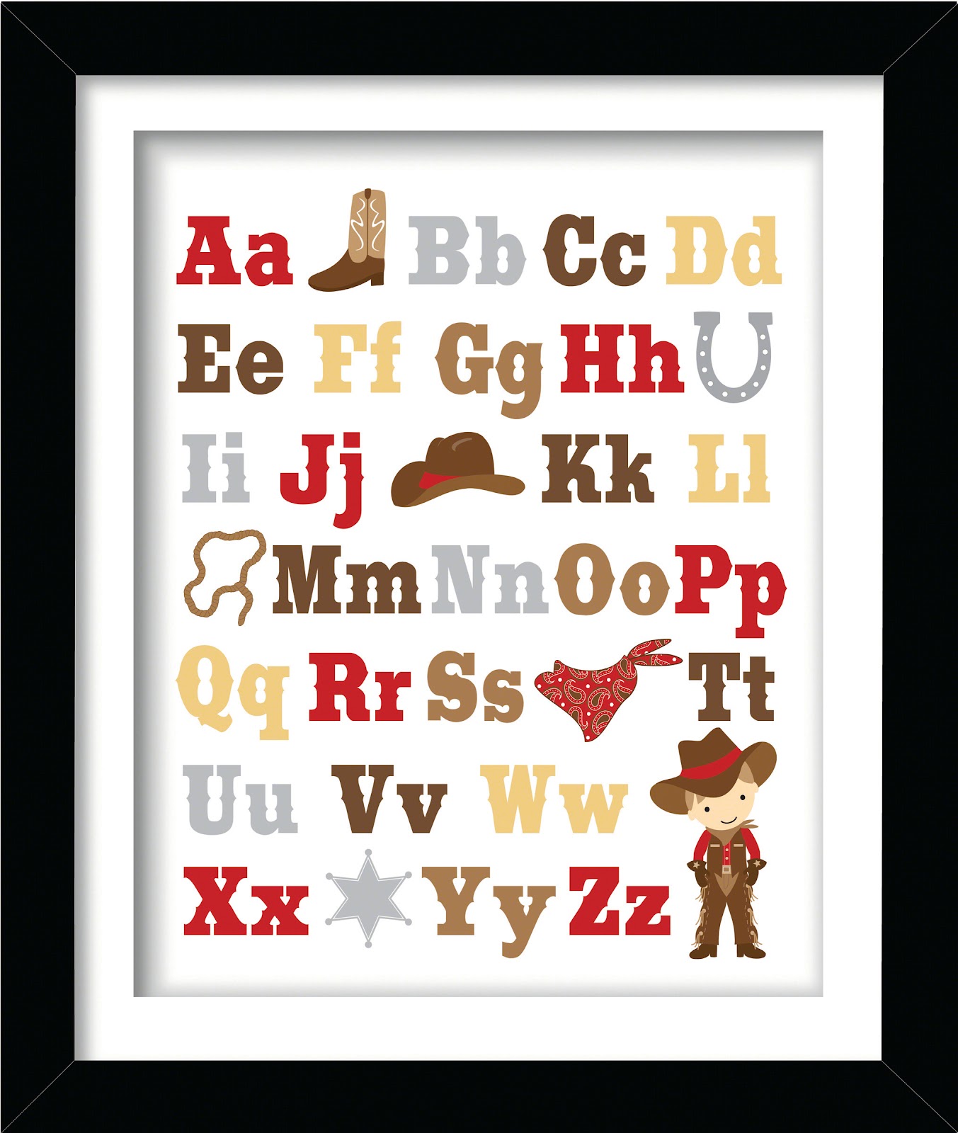 Amy Rose Designs: Cowboy and Cowgirl Collection - Childrens Art