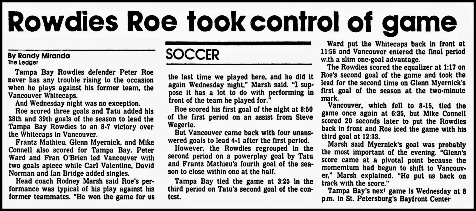 TAMPA BAY ROWDIES APPRECIATION BLOG (1975 to 1993): 01/04/2013 - 01/05/2013