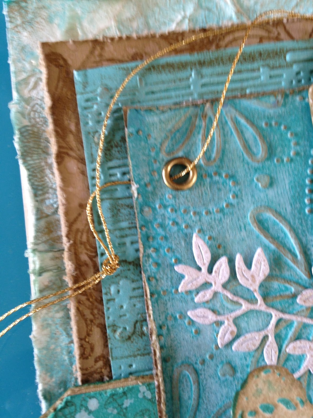 sarascloset: Turquoise and Gold Layered Card--Happy 101