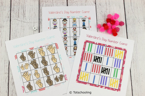 Valentine's Day Number Sense Games | Totschooling - Toddler, Preschool ...
