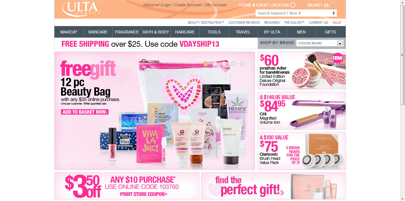 Web Design 101 Research: Homepage Research: Ulta