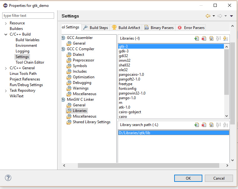 Gtk - How to Configure GTK+ Library in Eclipse | KnowledgeHubKH