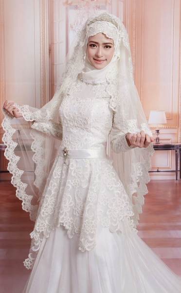 Model Gaun Pengantin Muslimah Simple Tapi Elegan