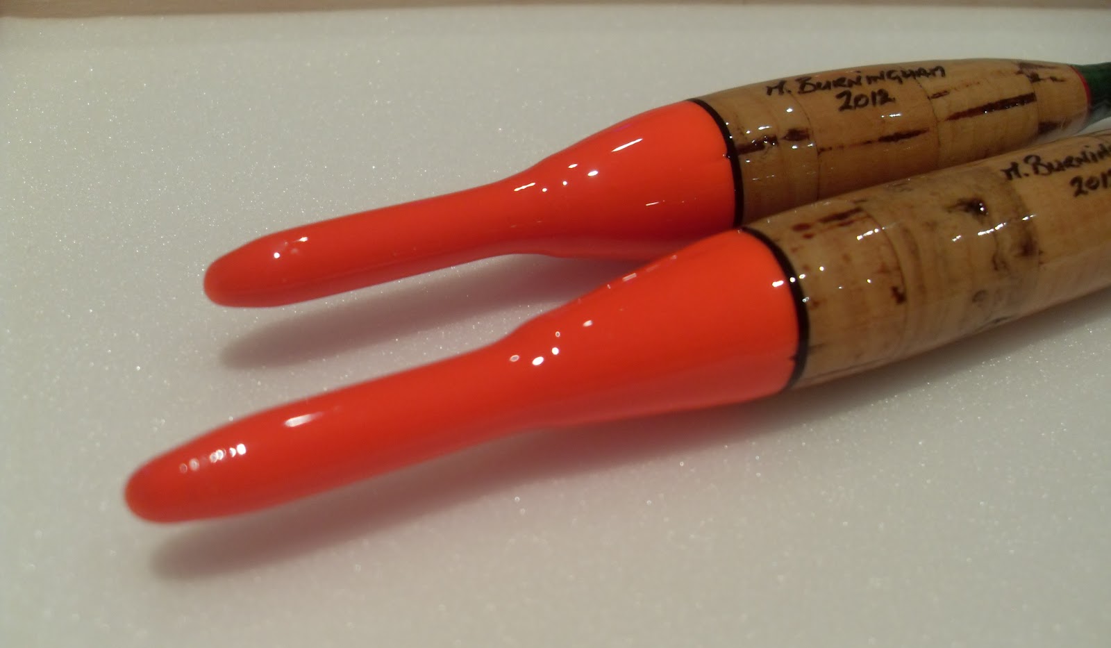 Handmade Fishing Floats by Mark Burningham.: Cork Avons and pike floats