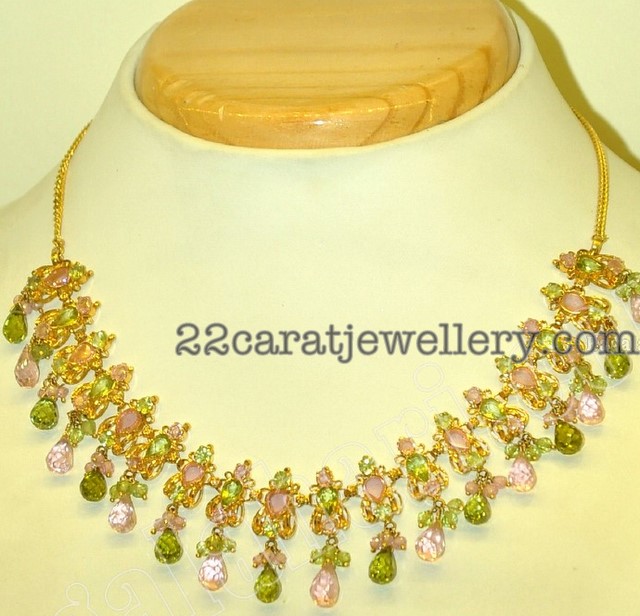 Colored Stones Necklace - Jewellery Designs