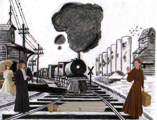 Basic Drawing: One point train tracks