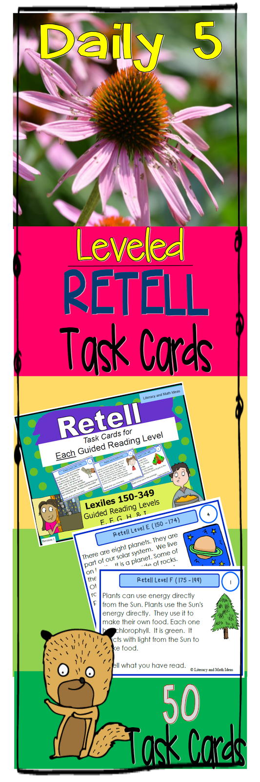 Literacy & Math Ideas: Leveled Retell Task Cards