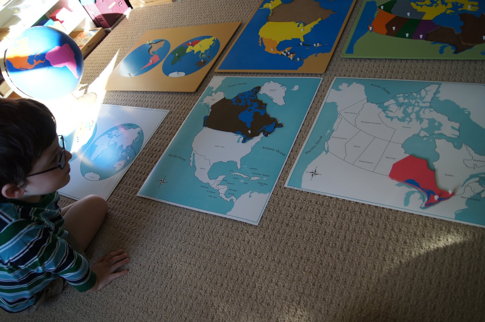 Montessori Geography, Me On The Map Activity - "Making Montessori Ours"