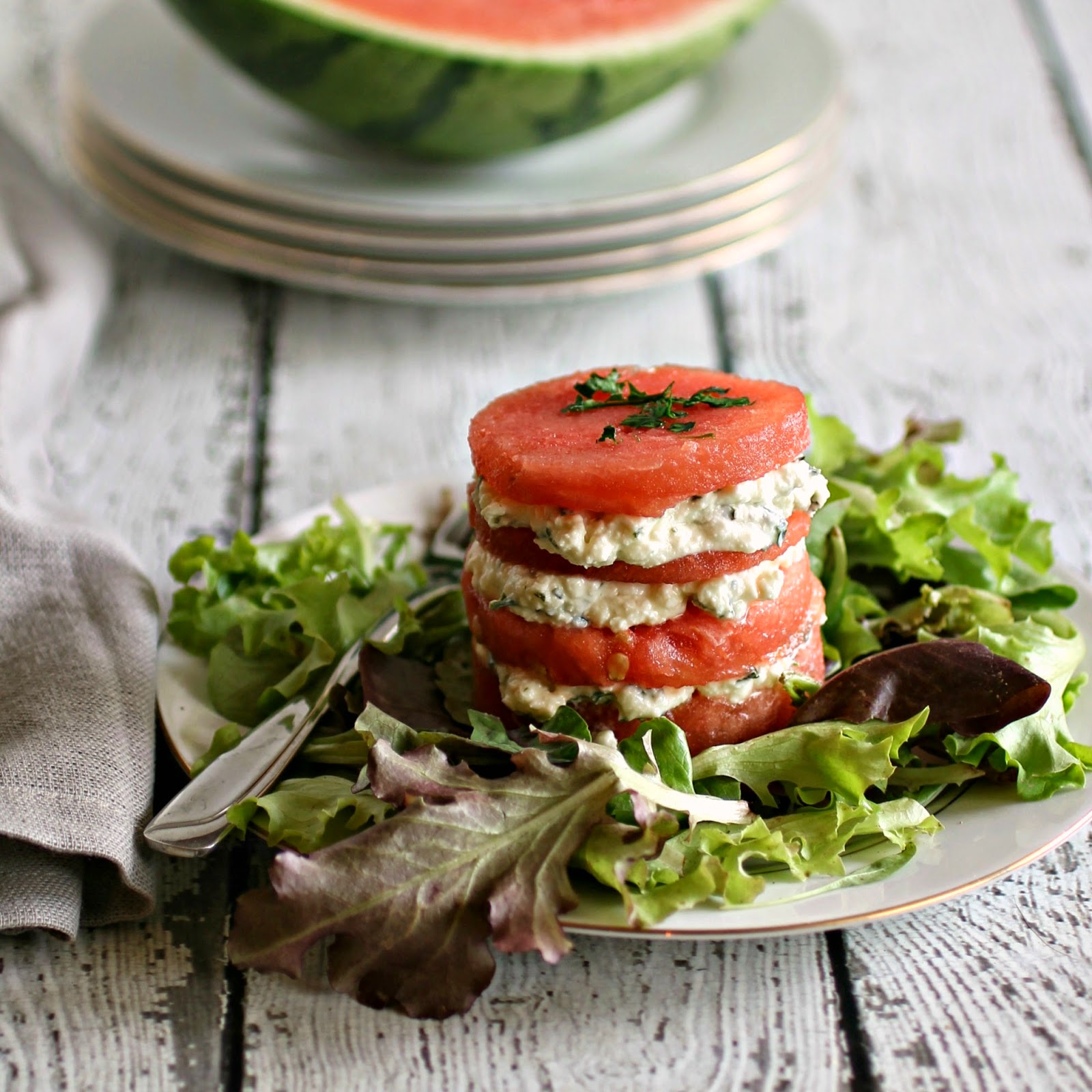 Hungry Couple: Watermelon and Herbed Feta Cheese Salad