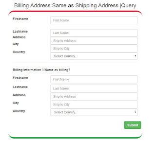 Billing Address Same as Shipping Address jQuery | Tutorial101