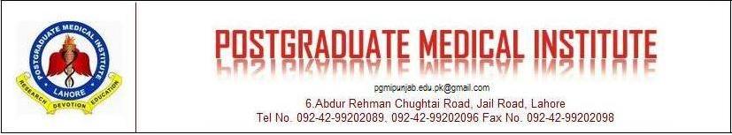 Official website Postgraduate Medical Institute Lahore Journal ...