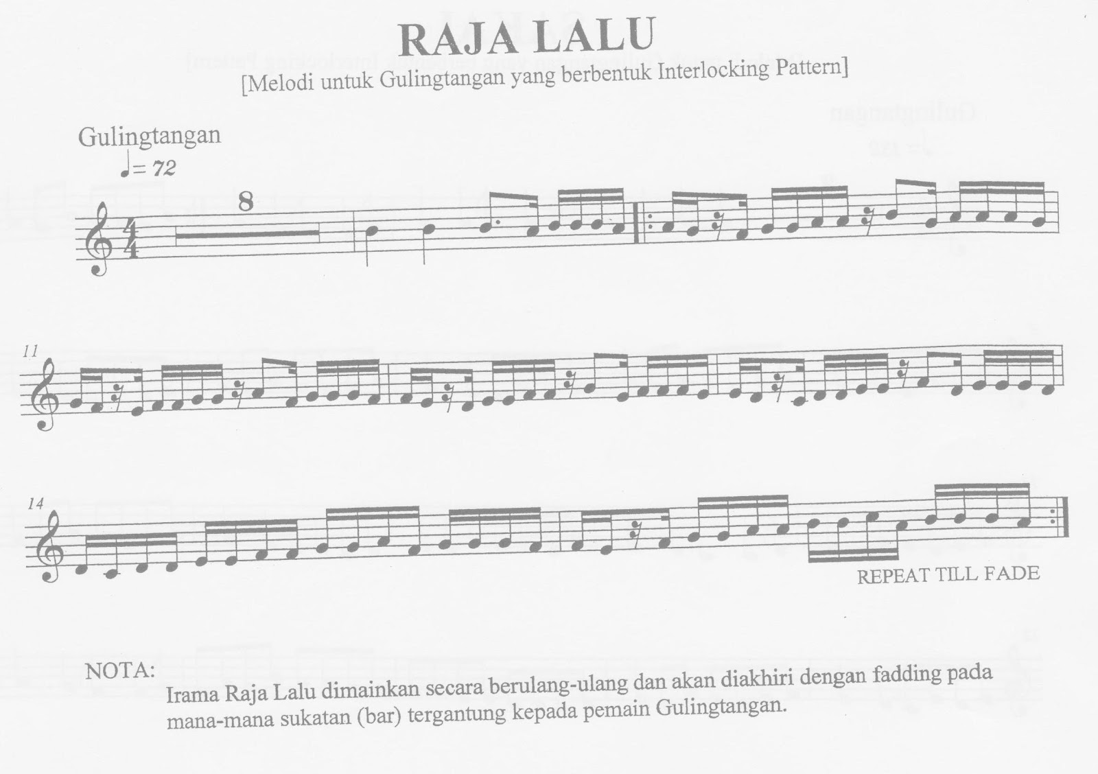 GULINTANGAN: Irama Gulintangan: