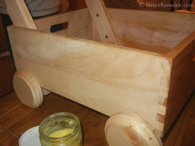 A Homemade Wooden Toddler Push Cart - Mary Haseltine