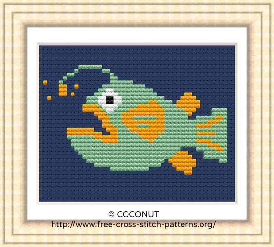 football fish, Free and easy printable cross stitch pattern | Free ...