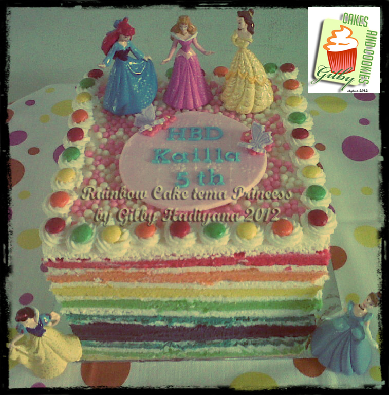 Rainbow Cake tema Princess