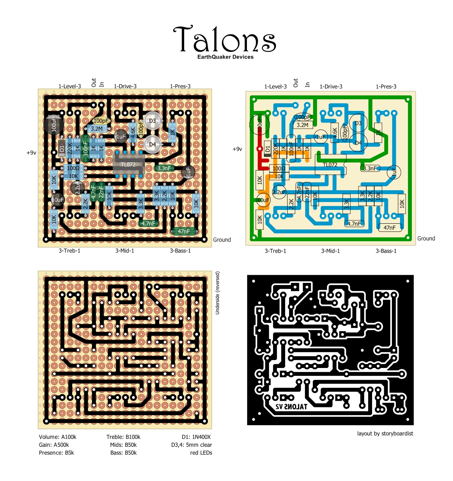 Perf and PCB Effects Layouts: EarthQuaker Devices Talons