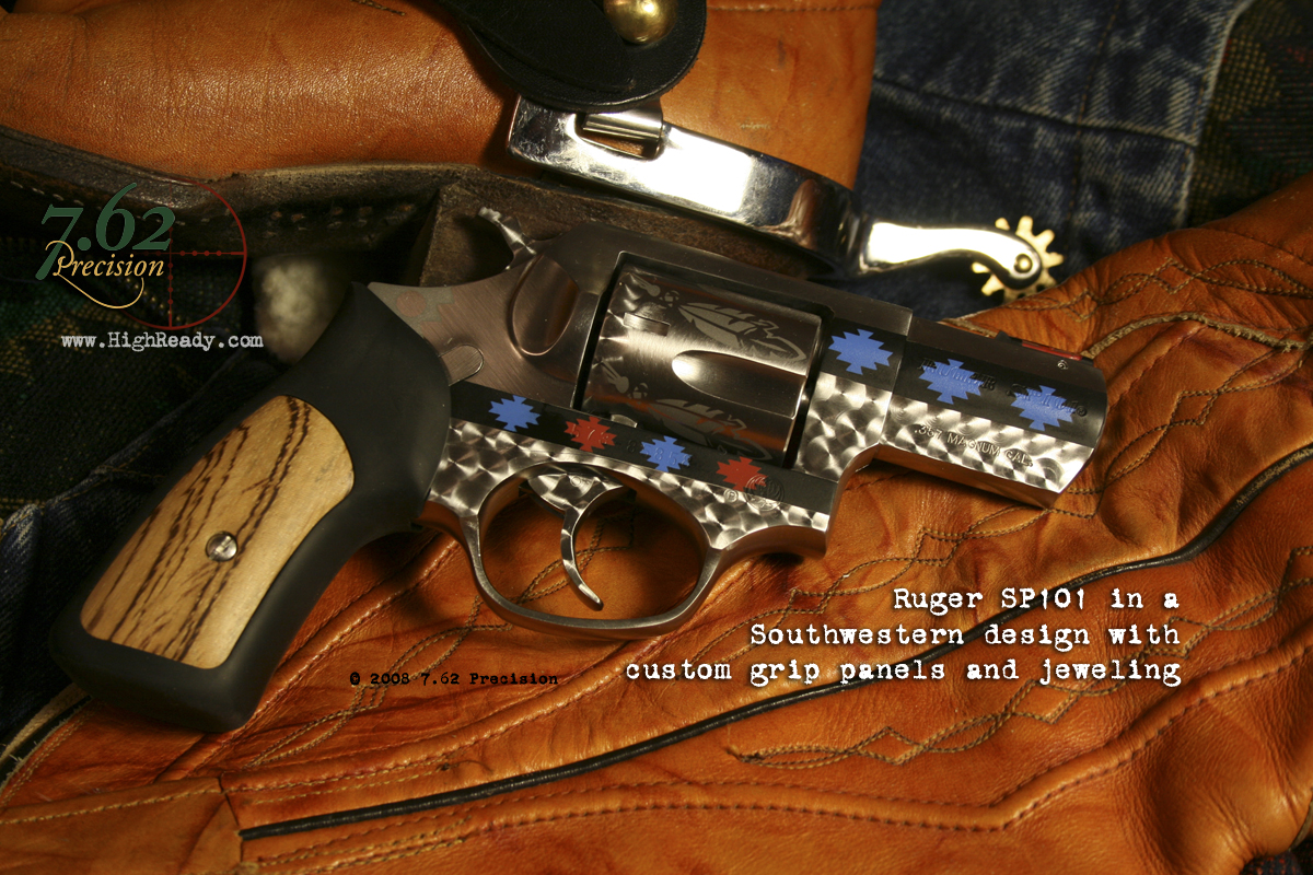 Ruger SP101 .357 Magnum Revolver with southwest art theme, custom grip ...