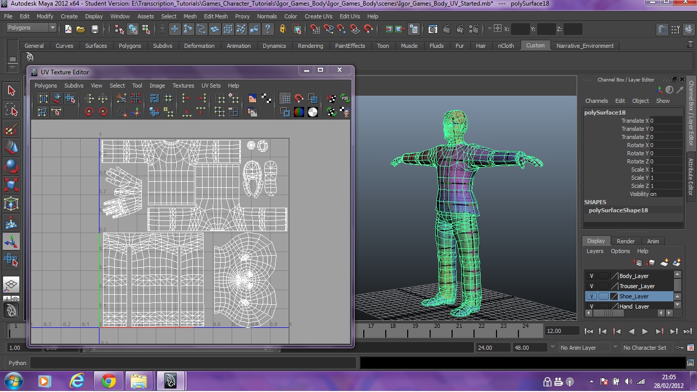 Sasha Hart CG Artist: Maya Tutorial: Games UV Layout Completed