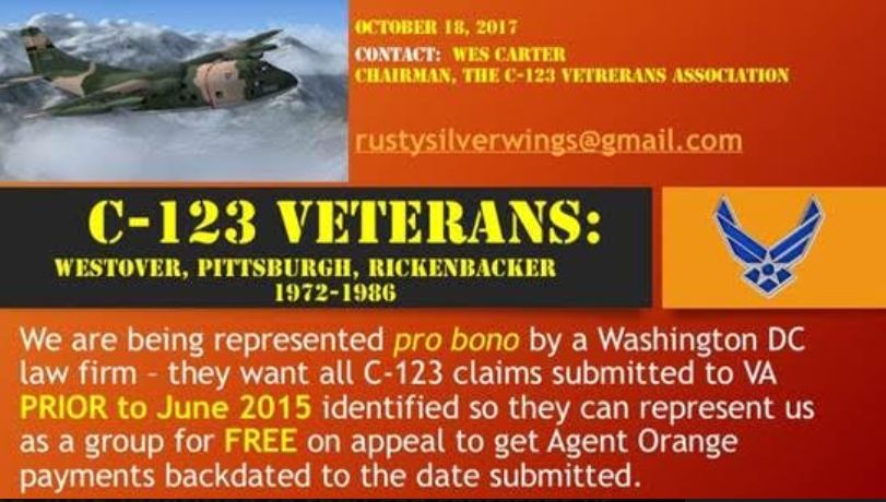 Agent Orange Zone: FREE legal help with our USAF C-123 Agent Orange claims