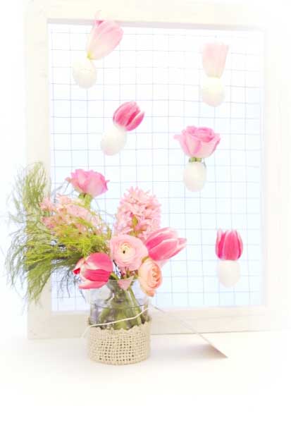 spring hanging flower display frame