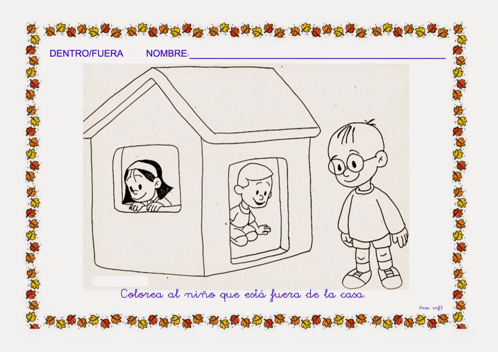 INFANTILES DE ANA V.: CONCEPTOS BÁSICOS: DENTRO/FUERA. MUCHOS/POCOS