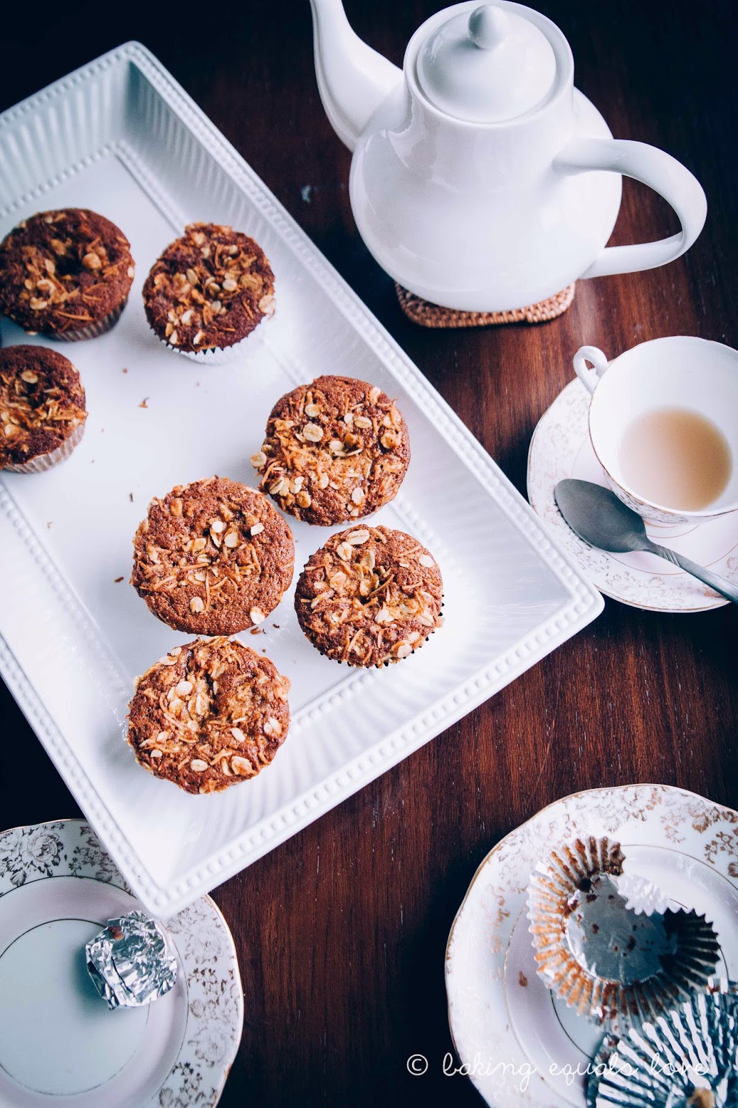 baking = love: We will remember them: Anzac Crumble Ginger Muffins
