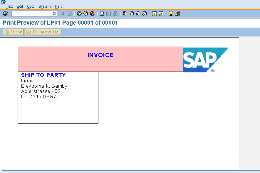 SAP TECH: Example : Invoice