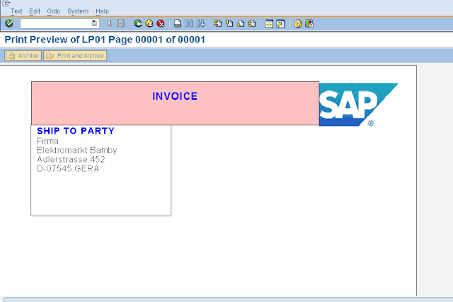 SAP TECH: Example : Invoice