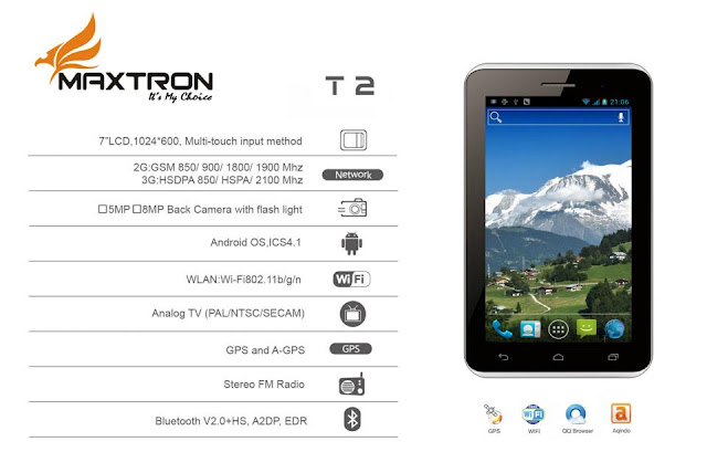 Maxtron T2 Tablet 3G HSDPA - PoPuLaR