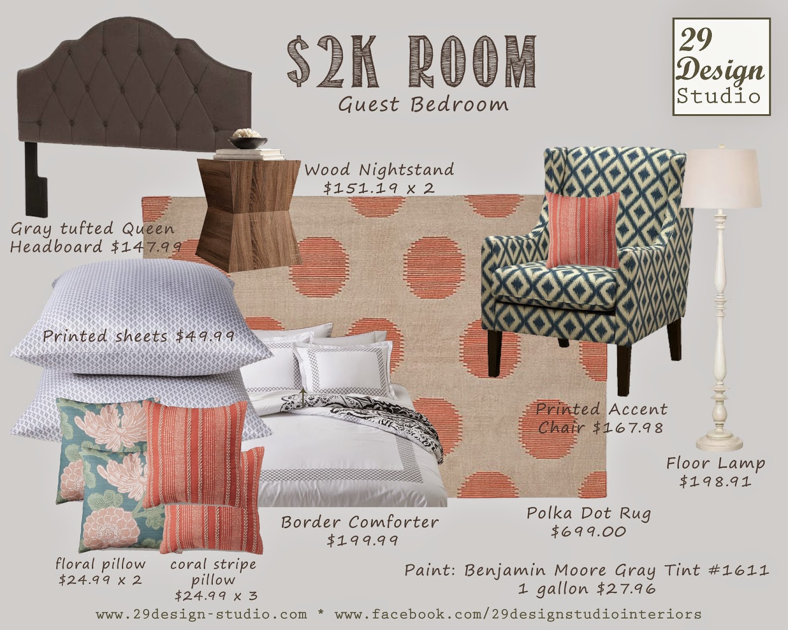 $2k Room: Guest Bedroom • 29 Design Studio