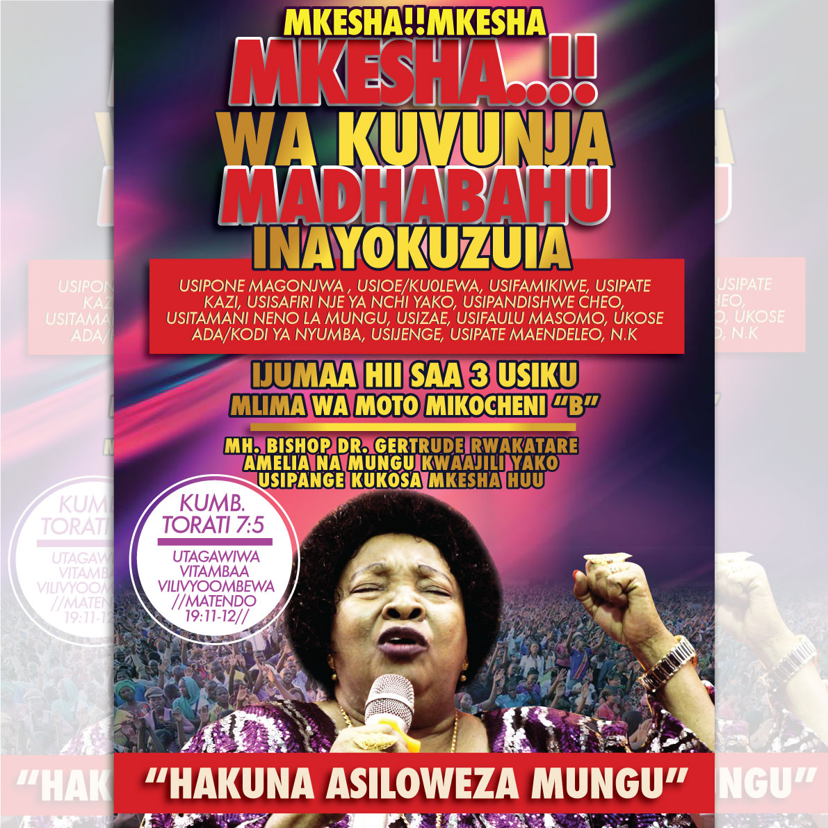 MLIMA WA MOTO Magazine: MKESHA MKUBWA WA KUVUNJA MADHABAHU INAYOKUZUIA ...