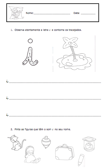 Cantinho do Primeiro Ciclo: Letra i - mais fichas