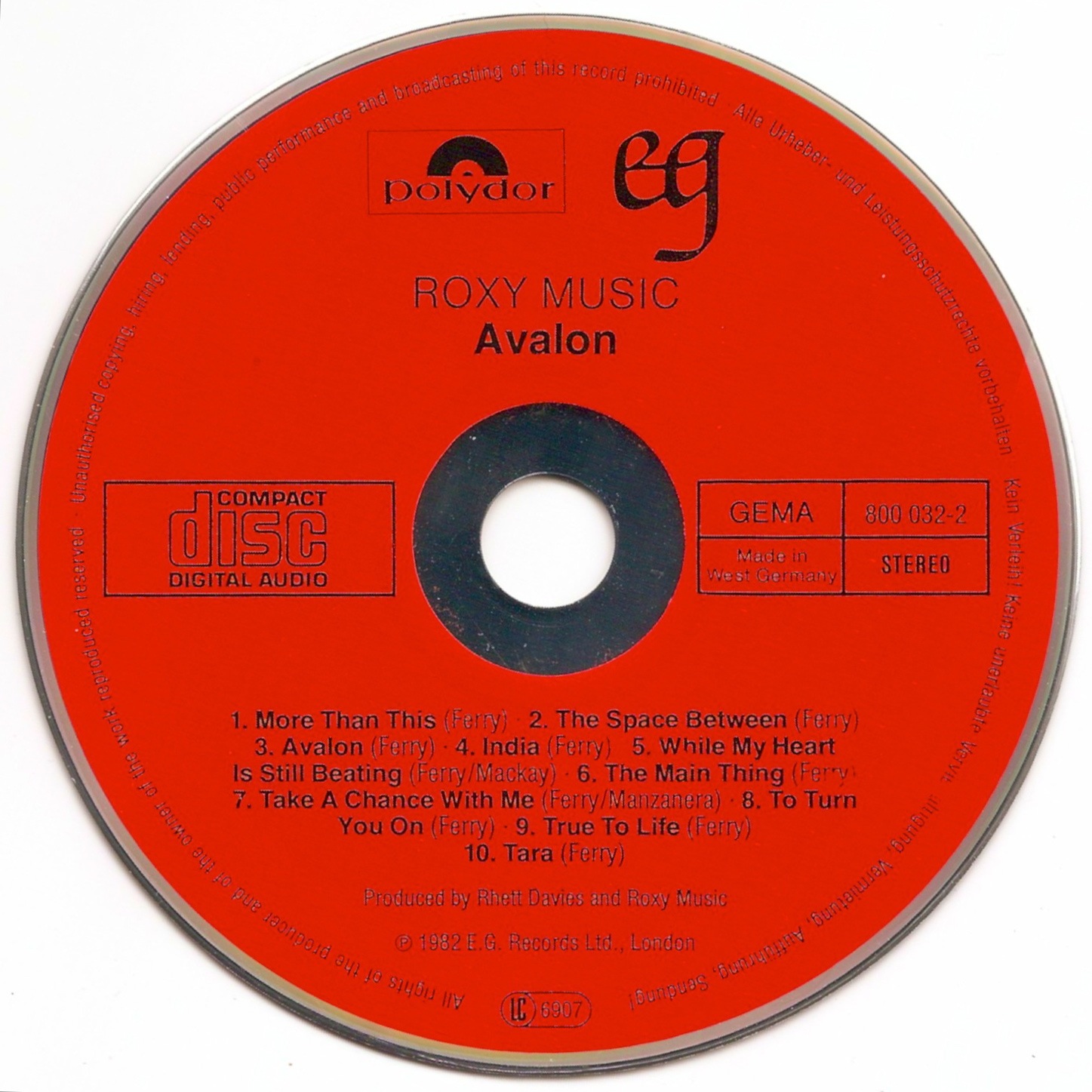The First Pressing CD Collection: Roxy Music - Avalon
