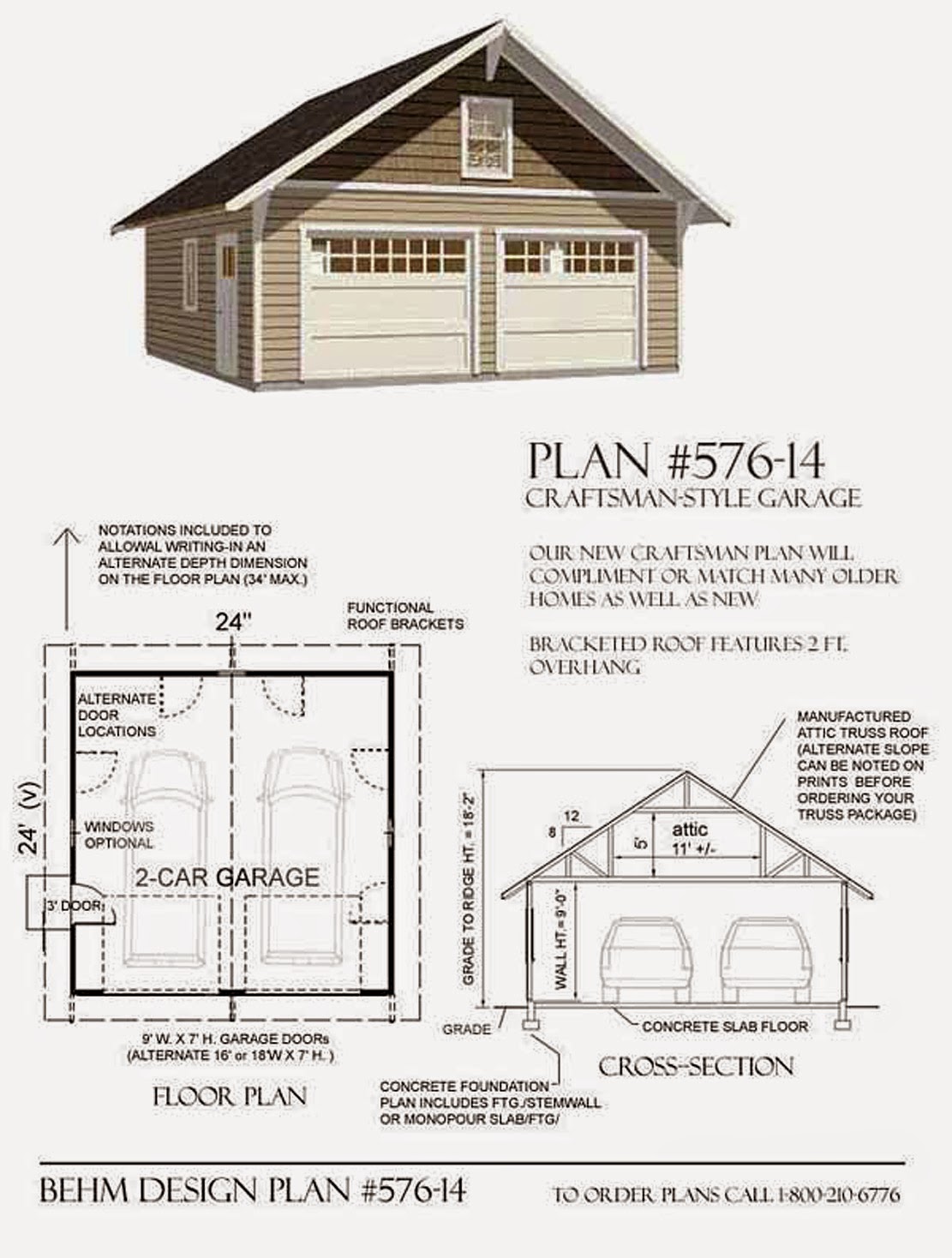 Garage Plans Blog - Behm Design - Garage Plan Examples: Plan 576-14 ...