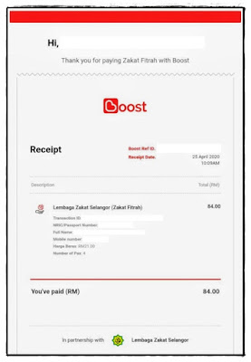 Guna e-wallet Boost bayar zakat fitrah.. sungguh mudah