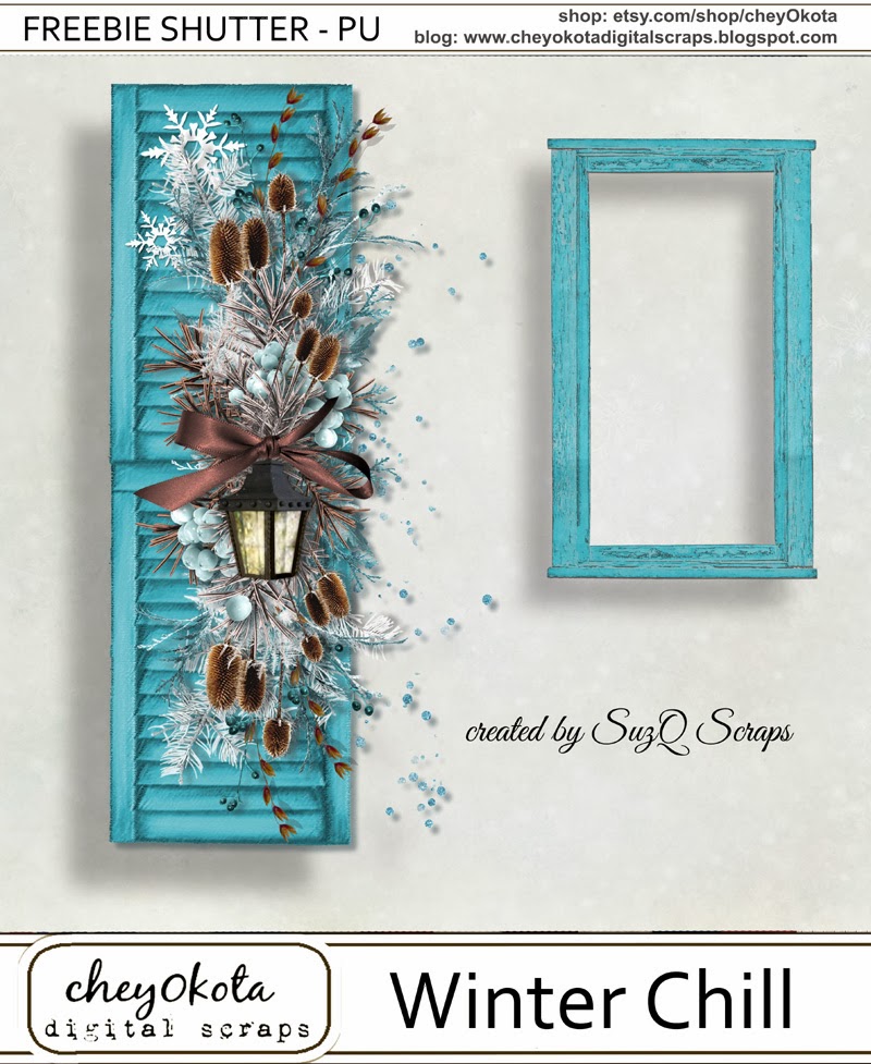 cheyOkota digital scraps: Winter Chill Freebie Cluster & Frame