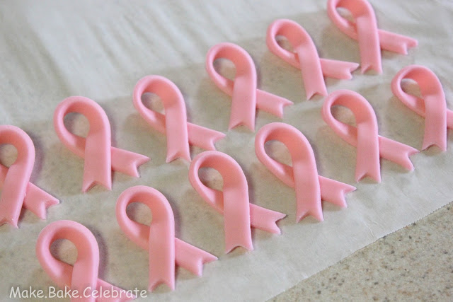 MBC: Fondant Awareness Ribbons + Packaging Cupcakes