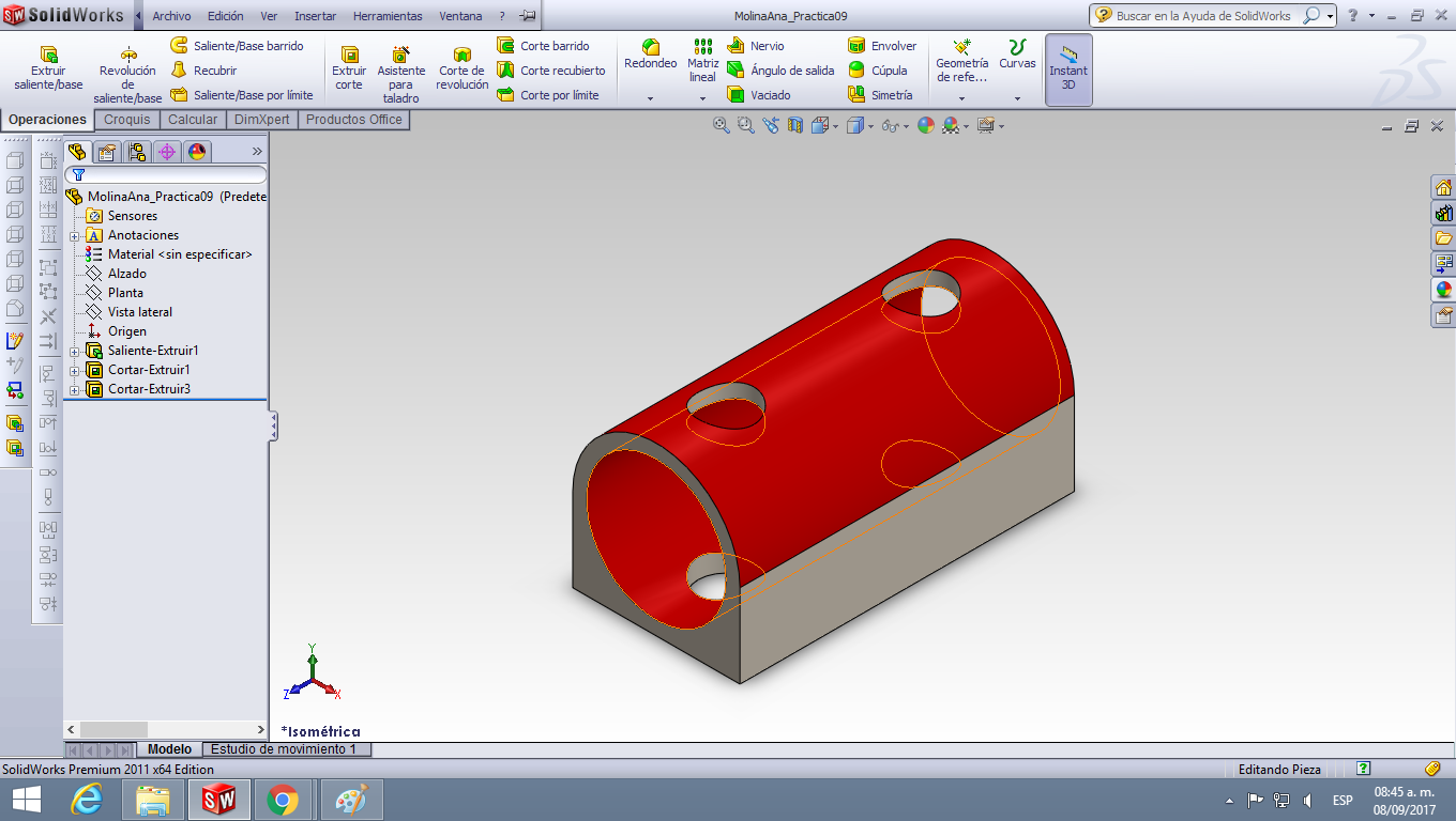 Molina C. Ana SolidWorks Clase 2017: Parcial 01